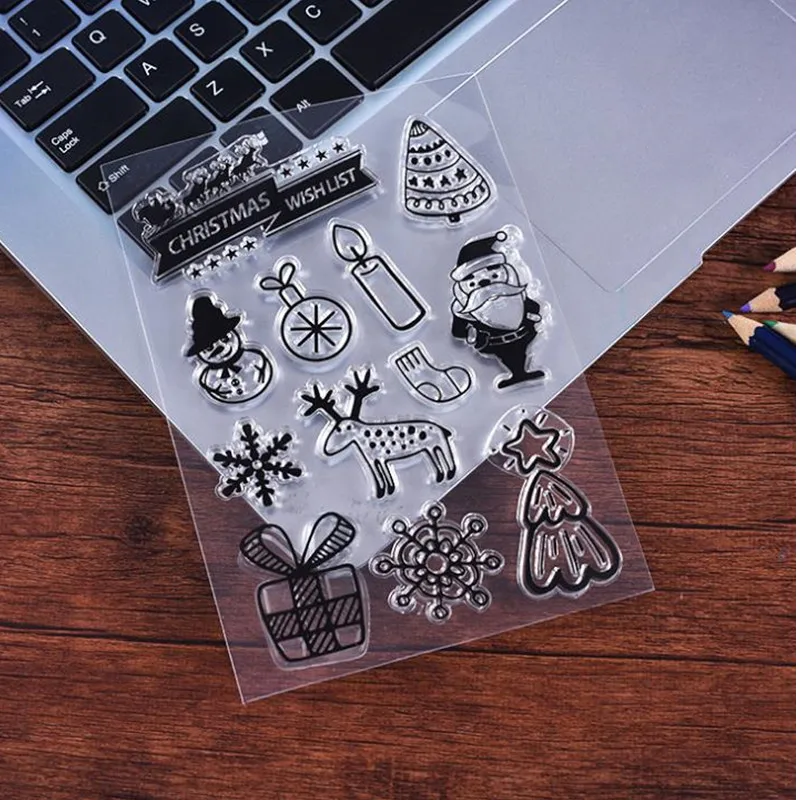 Seal For Diy Scrapbooking/ Father Christmas Deer Transparent Clear ...