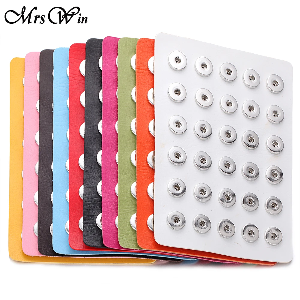 New Snap Jewelry18mm Snap Button Display 10 Colors Black Leather Snap ...