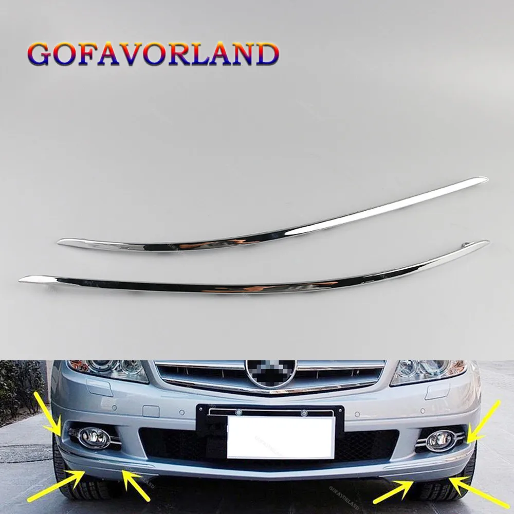 Pair-Left-Right-Front-Bumper-Chrome-Molding-Trim-A2048850721 ...
