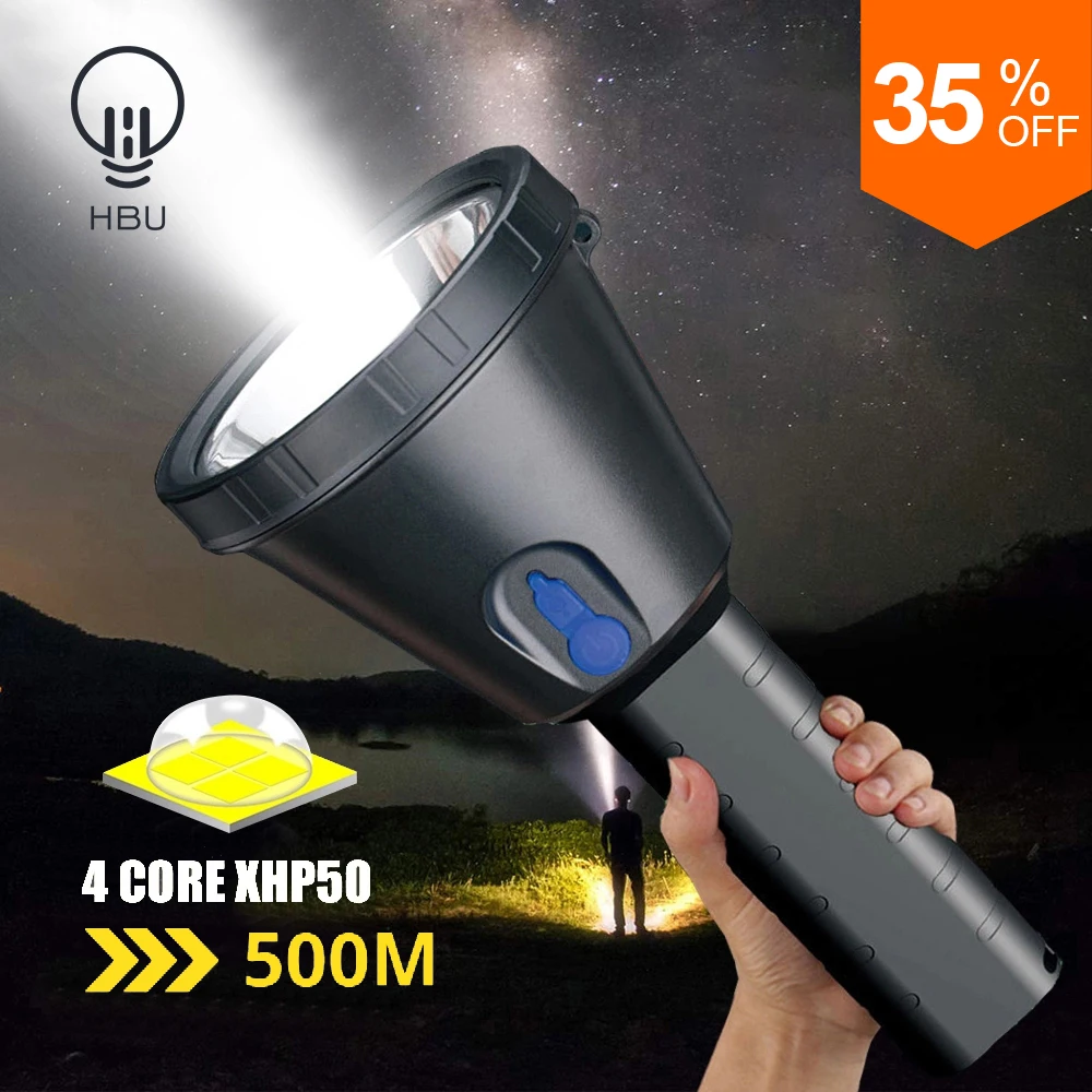 Flashlight Led Torch 6x18650 Led 4200lumen Tactic Light Xhp50/t6 Most ...