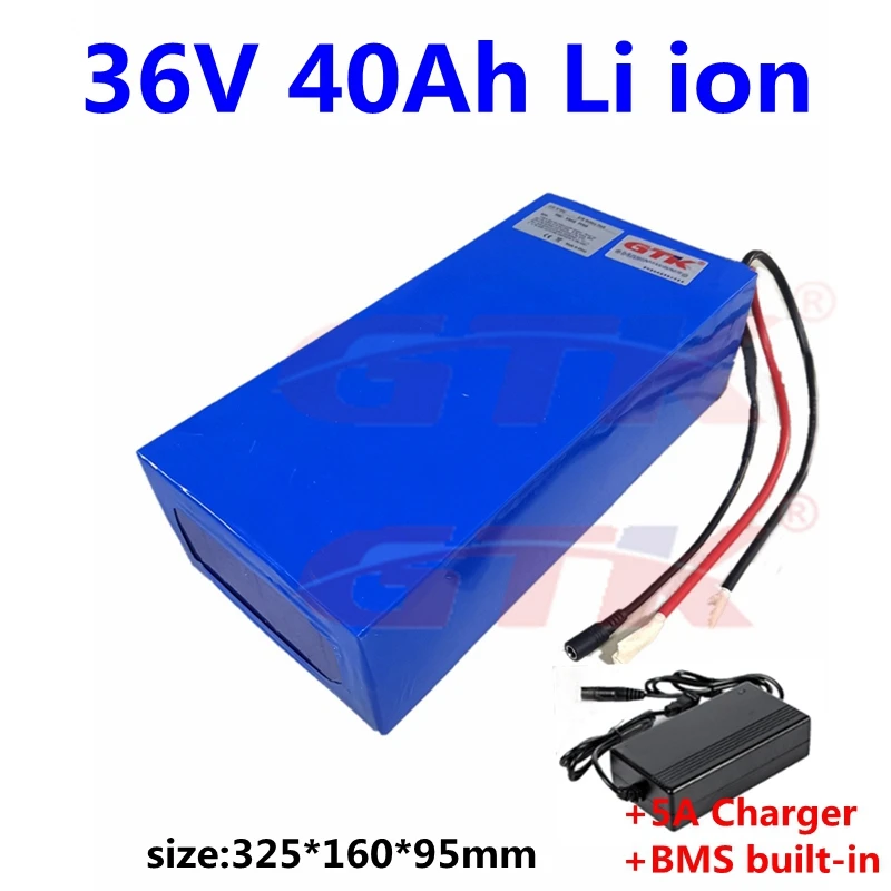 Paquete de batería de litio de 36v 40ah, bms 10S 36v 40AH, batería de iones de litio para karts ...
