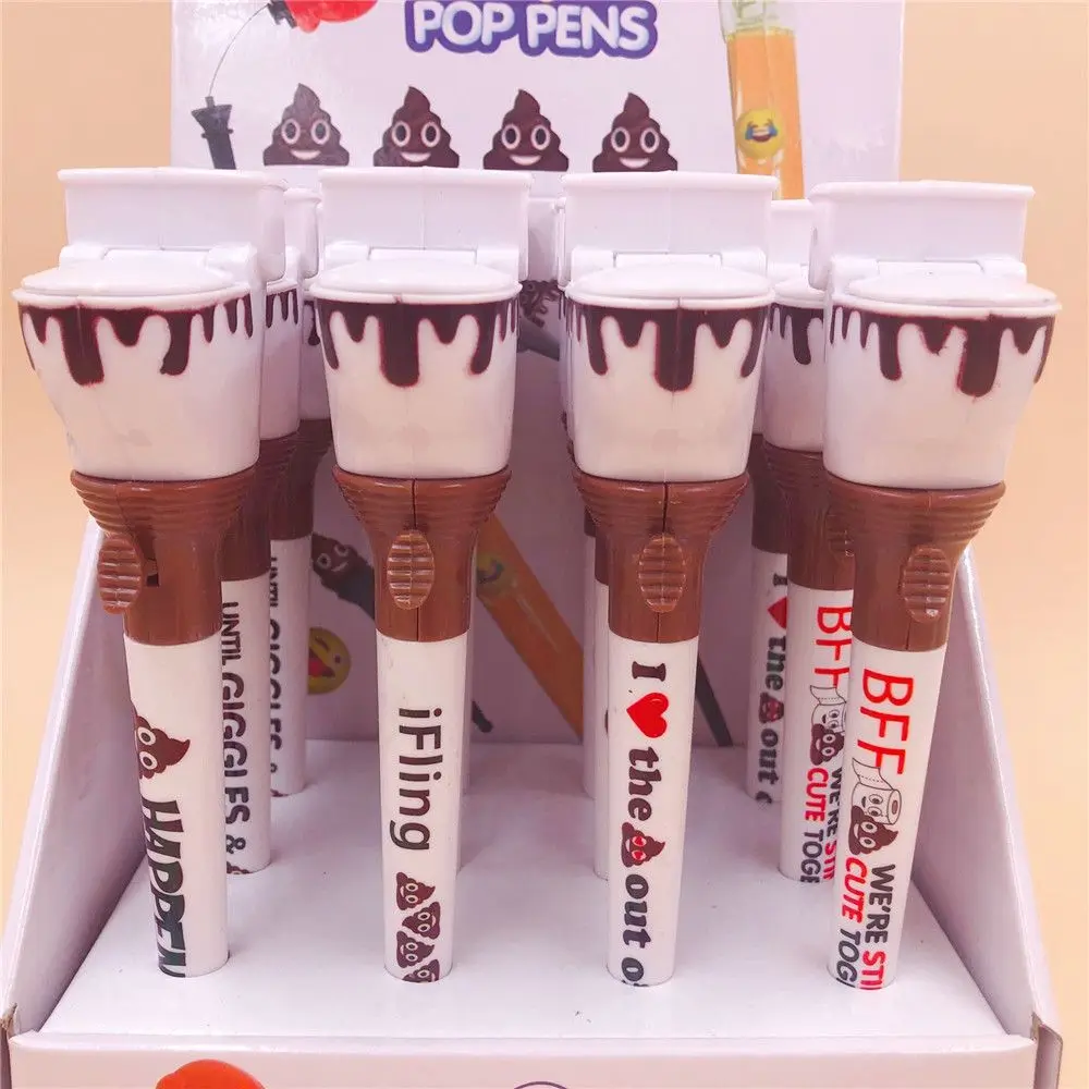 Cartoon Toilet Poop Ballpoint Pen Novelty 0.7mm Black Ink Ball Pen ...