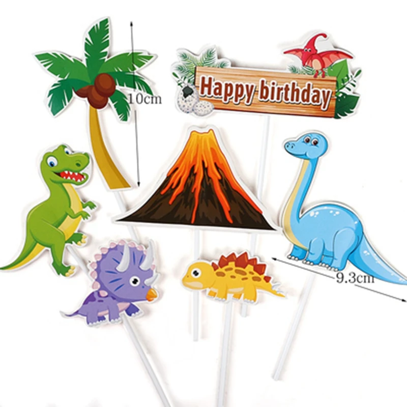 Dinosaur Cake Toppers Jungle Safari Birthday Party Cake Decor 1st ...