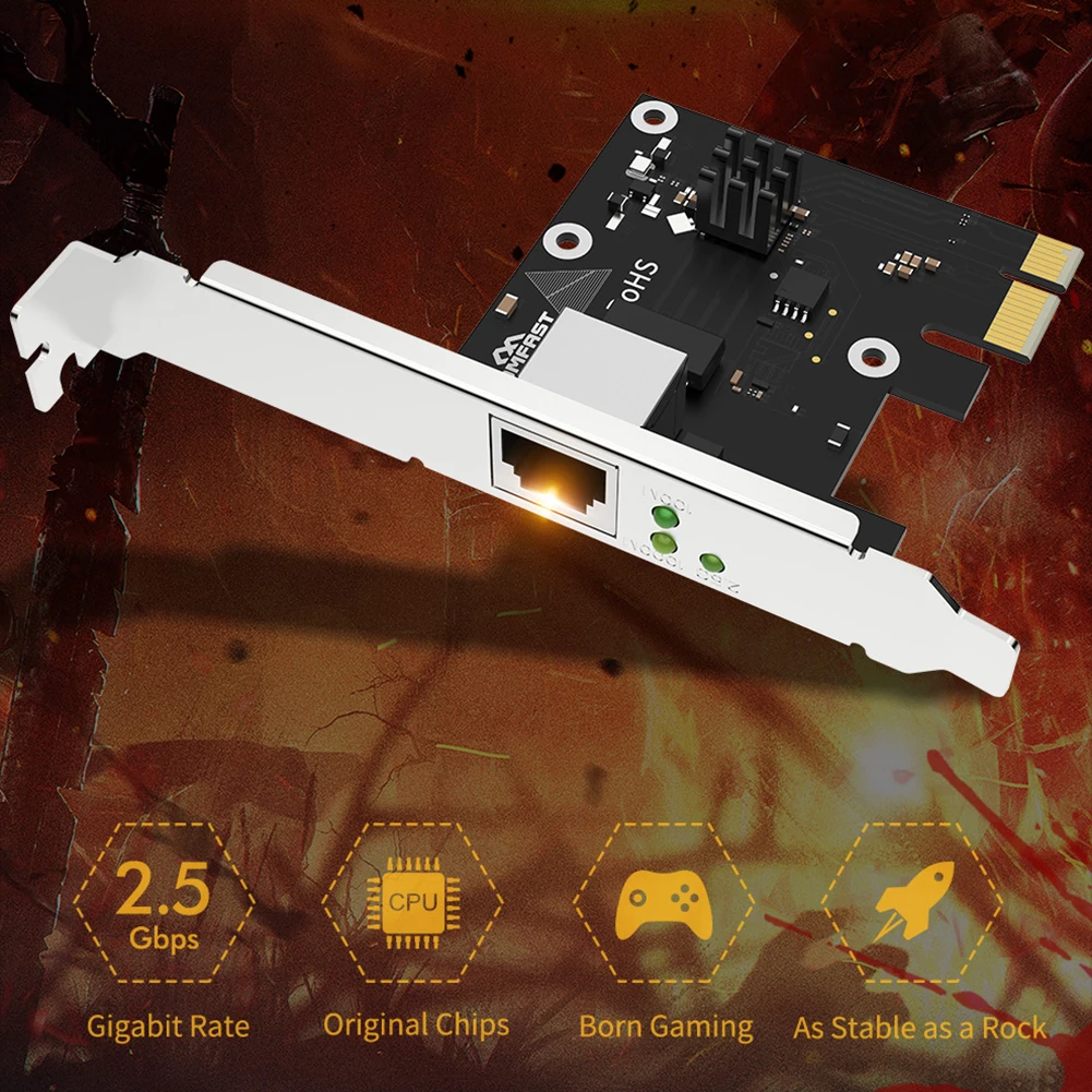 Cartes réseau,Carte réseau Gigabit PCIE pour ordinateur filaire ...