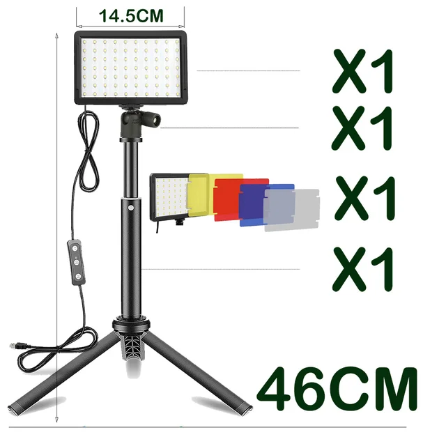 LED Photography Video Light Panel Lighting Photo Studio Lamp Kit For ...