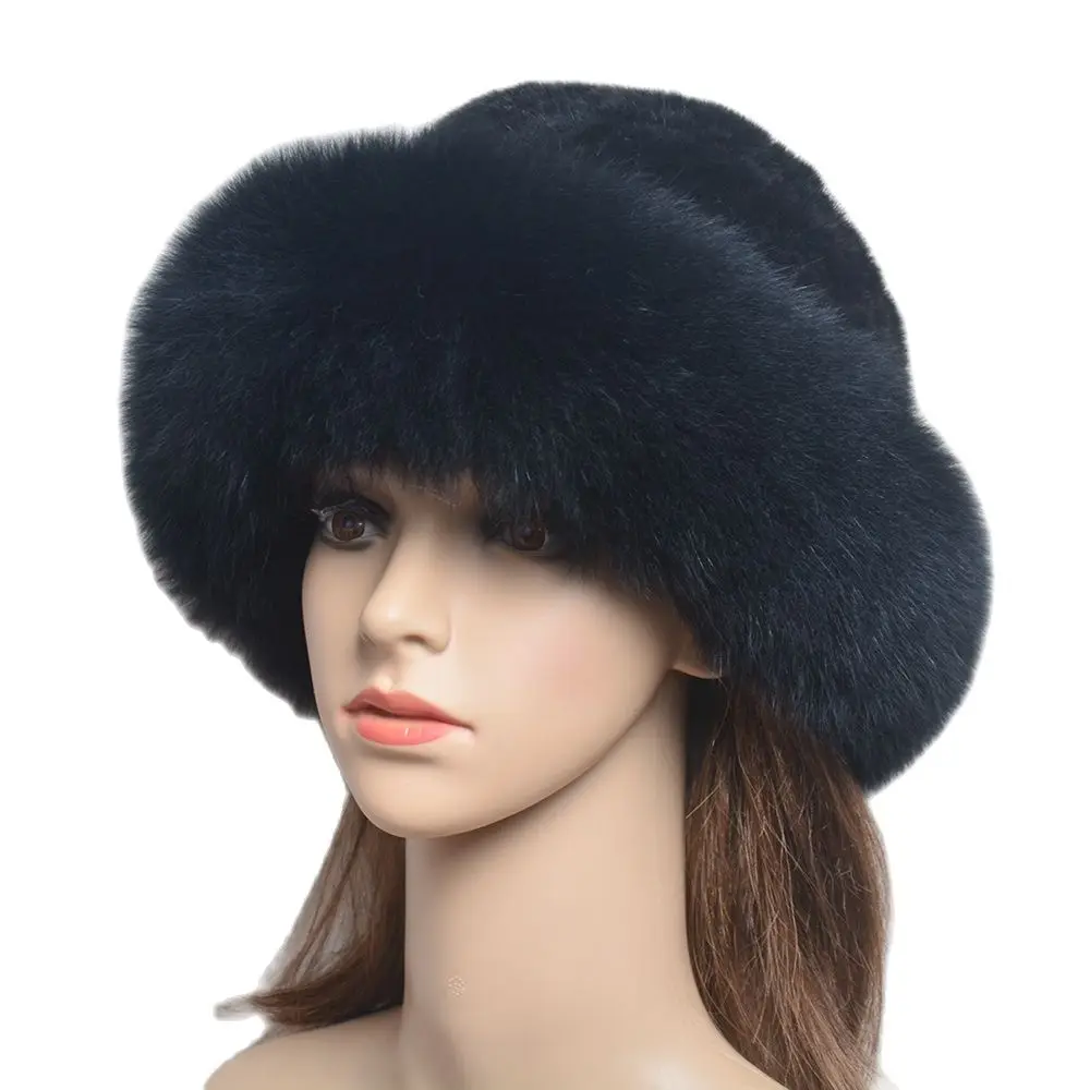 Natural Fur Hat Women Real Mink Fox | Real Genuine Natural Fox Fur Hats ...