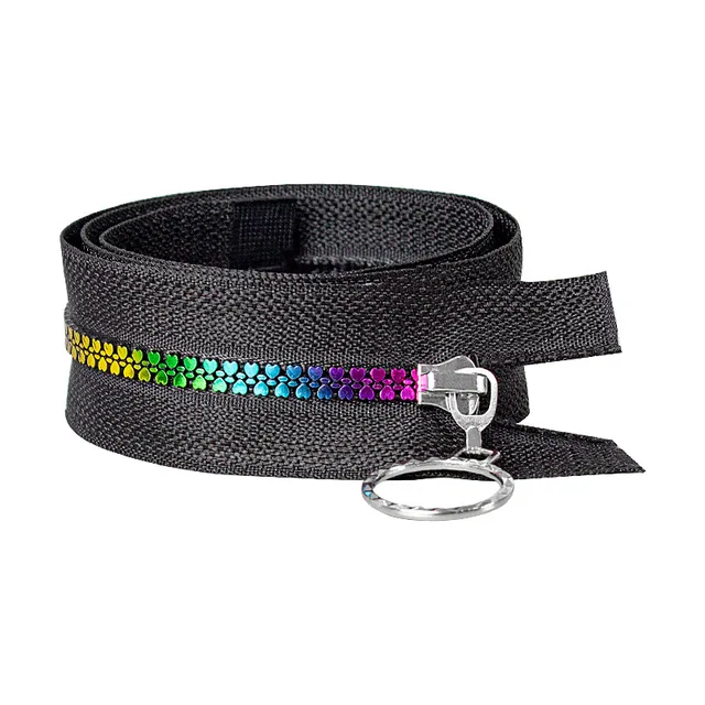 5pcs (15cm-60cm) 5# Bulk Nylon Open End Zipper Colorful Tooth Gradient ...