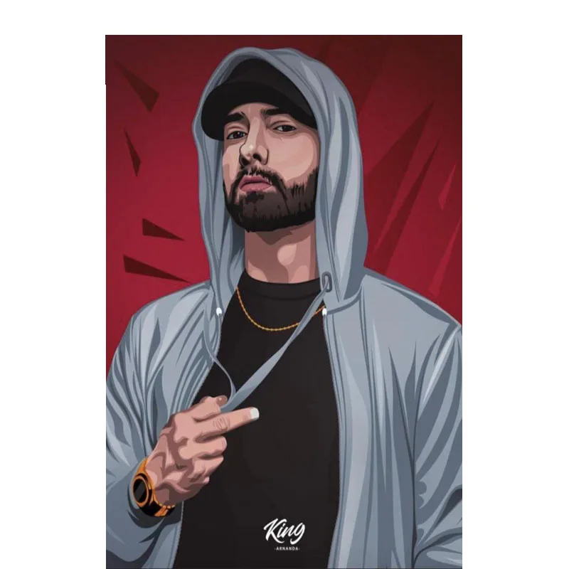 Eminem Middle Fingers Custom Wall Paper Classical Picture Retro Prints ...
