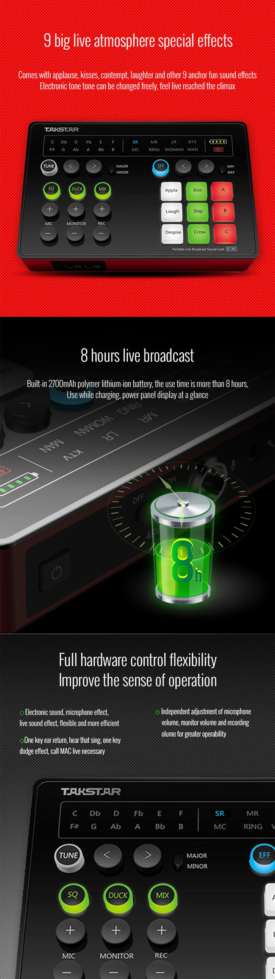 Takstar Sc-m1 Mini Portable Recording Sound Card Usb 2.0 Headset Mic ...