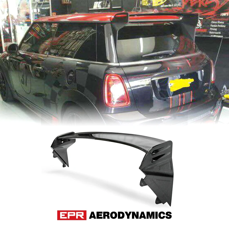 Araba aksesuarları R56 karbon Fiber çatı Spoiler parlak Fiber JCW tarzı ...