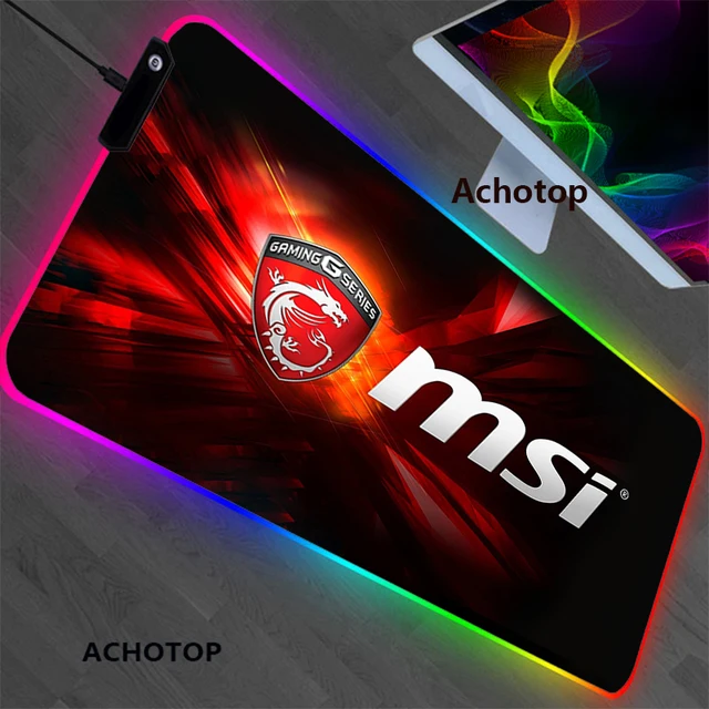 Red Dragon MSI RGB Gaming Large Mouse Pad Gamer Led Computer Mousepad ...