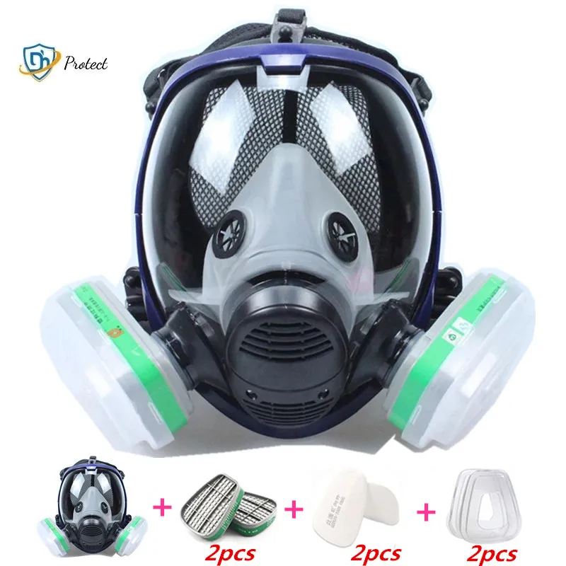 Gas mask 6800 7 in 1 6001 gas mask acid dust mask gas mask paint ...
