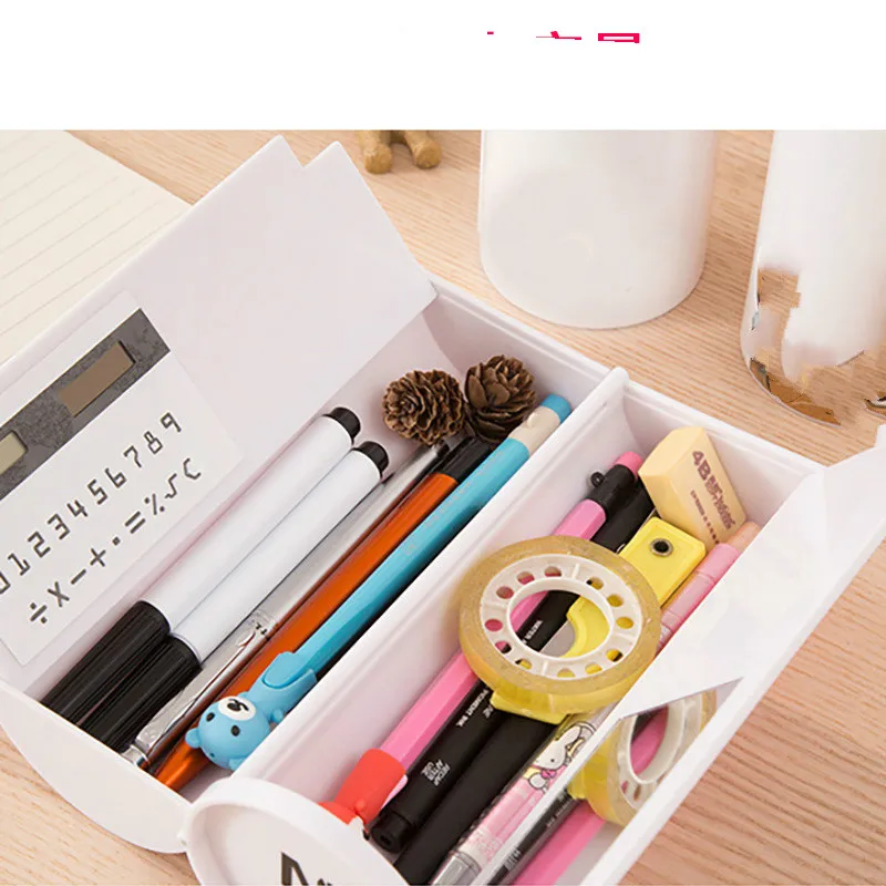 Creative Pencil Box Multifunctional With Mirror Calculator Large ...