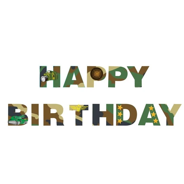 Camo Happy Birthday Banner