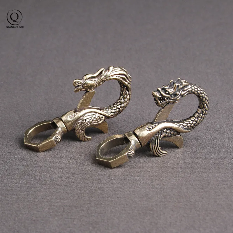 Brass-Dragon-Phoenix-Head-Keychain-Antique-Craft-Key-Chains-Lobster ...