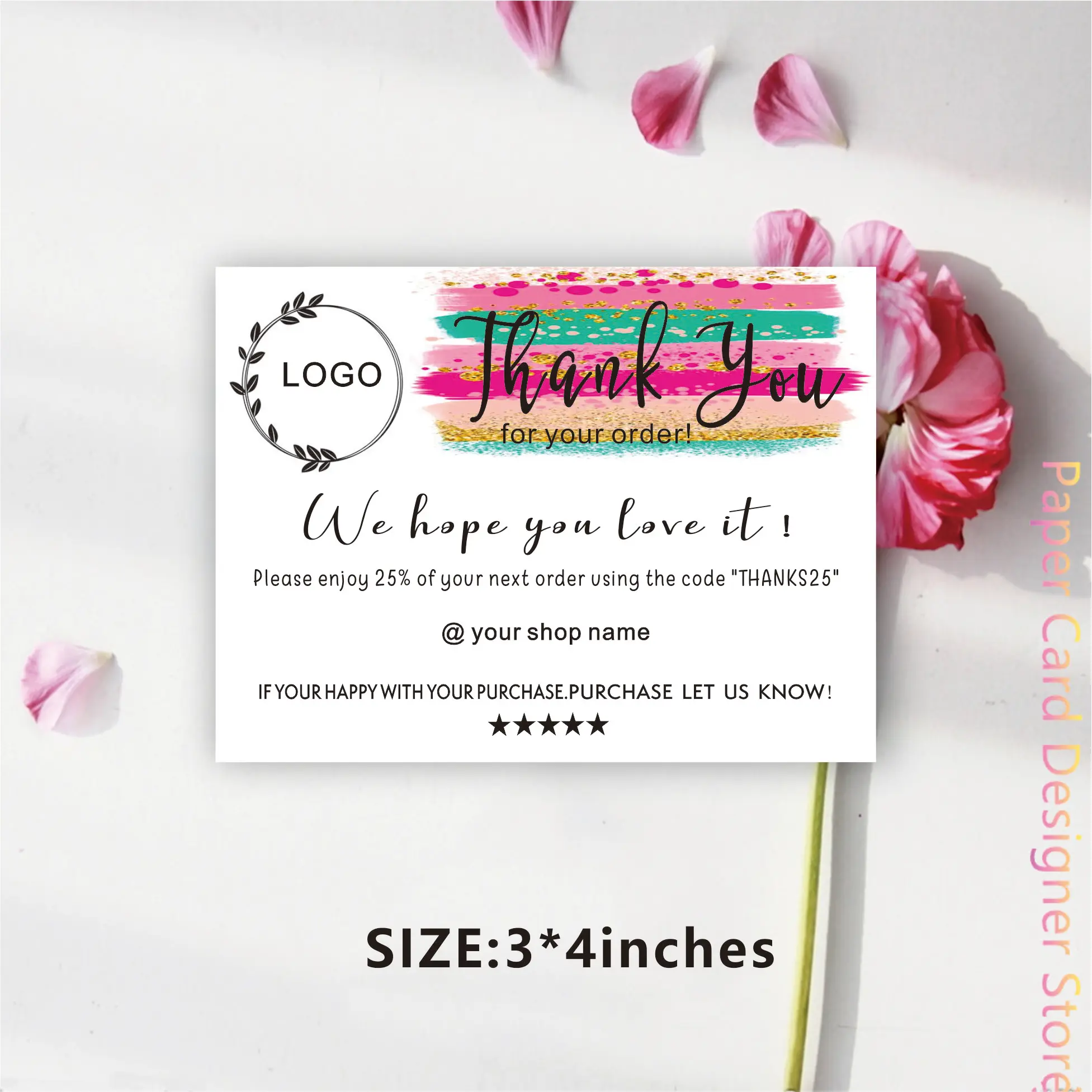 Stationery Templates Business Thank You For Your Order Insert Card Add ...