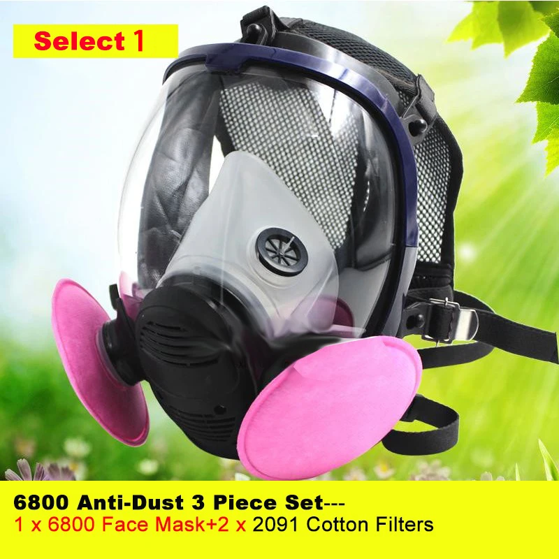 6800-Gas-Mask-2091-Filters-Painting-Spraying-Safety-Respirator-Full ...