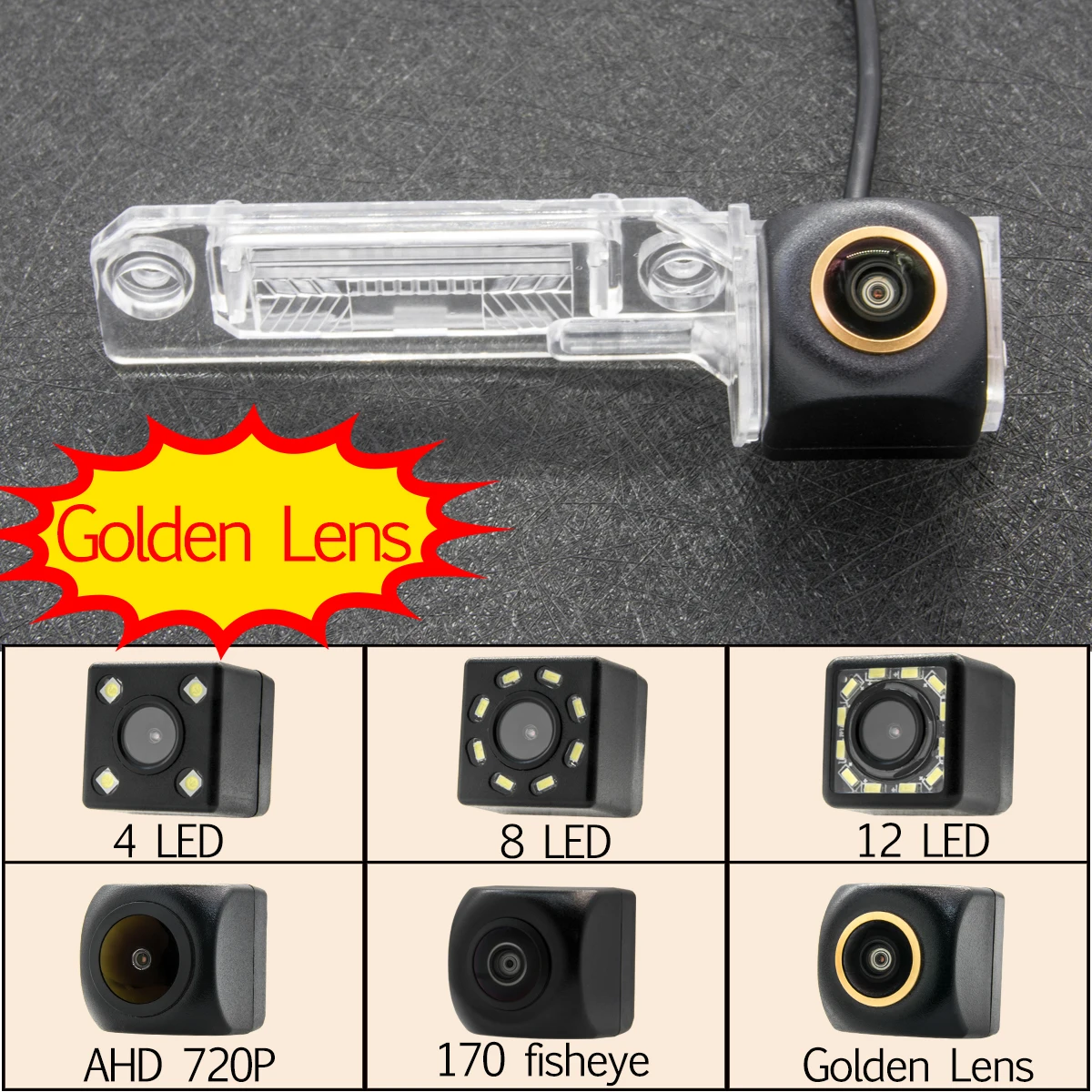 Golden Lens Fisheye 12led Ahd Rear View Camera For Volkswagen Vw Passat ...