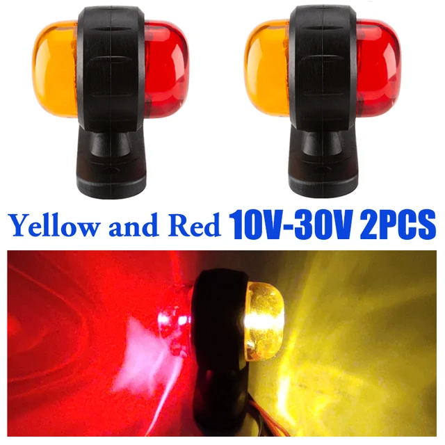 2PCS 12V 24V Truck Trailer Lights LED Side Marker Position Lamp Lorry ...