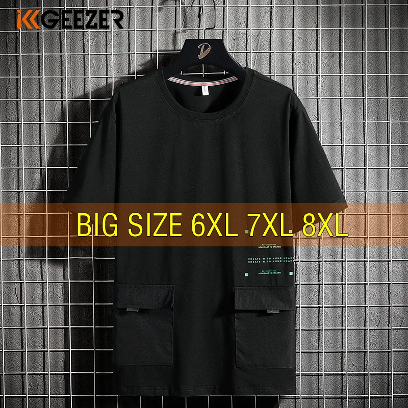 T-Shirt-Men-6XL-7XL-8XL-Short-Sleeve-95-Cotton-Plus-Size-Black-T-shirts ...