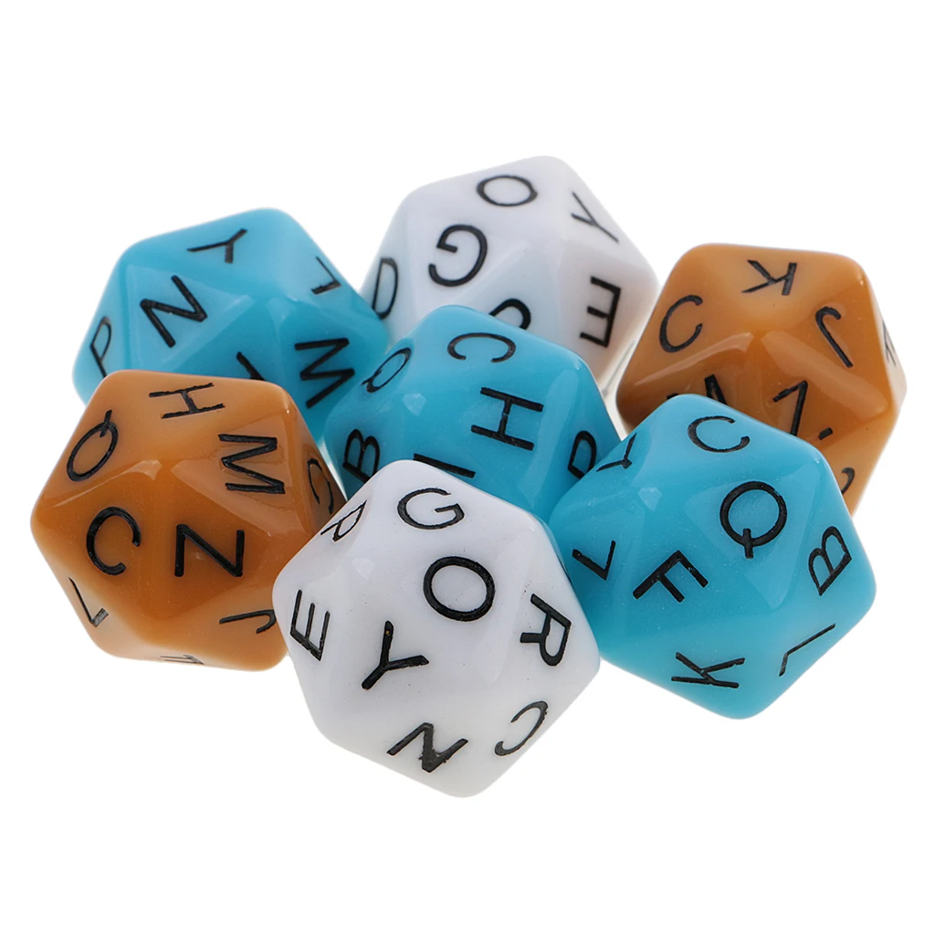 7-Pieces-Colorful-Polyhedral-Dices-D20-English-Letter-Dice-for-Dungeons ...