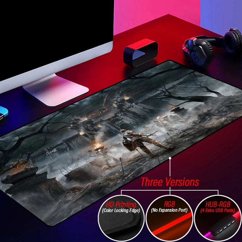 Rgb Dark Demon Souls Mouse Pad Custom Hub Gaming Mousepad Glowing 4port ...