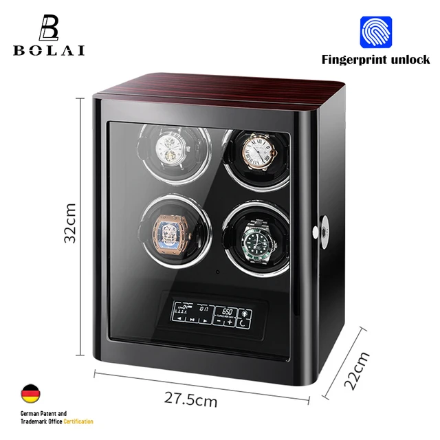Fingerprint Unlock Watch Winder Luxury Brand Automatic Watch Box with ...