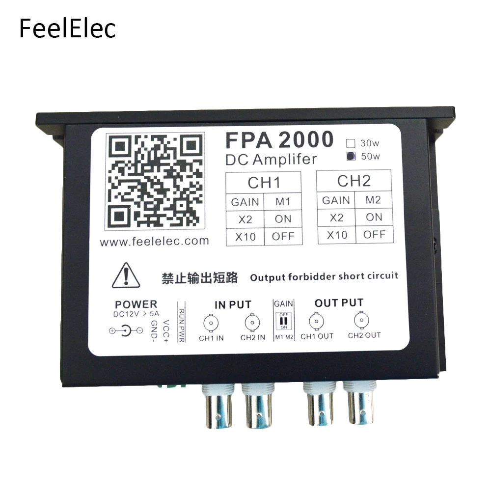 Feeltech FPA2000-50W High Power Dual Channel amplifier amplify For ...