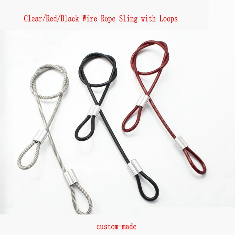 HQ Custom Made 4MM PVC Coated Stainless Steel 304 Wire Rope Cable Sling ...