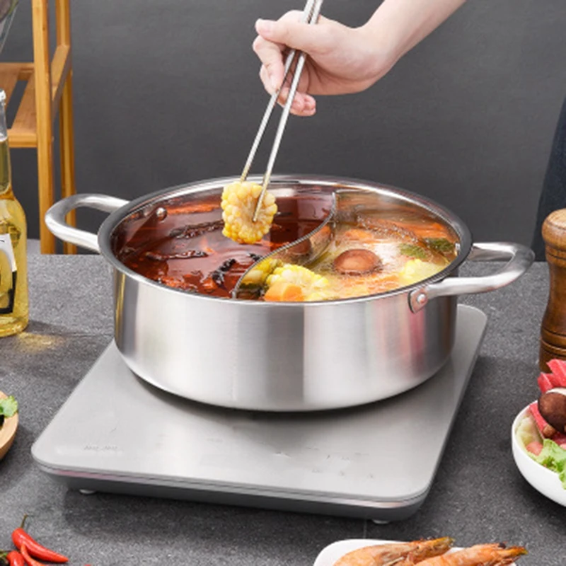 Stainless Steel Mandarin Duck Hot Pot Thickened Two Flavor Hot Pot Pot ...