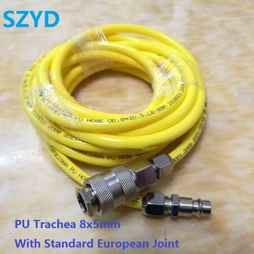 5 10 15 20Meters Yellow PU Trachea 8x5mm Frost Resistance Polyurethane ...