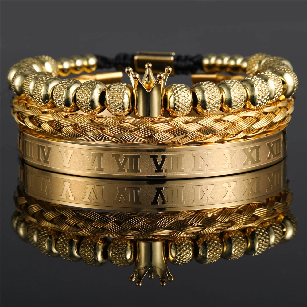 Stainless Steel King Bracelet | Bracelet Men King Royal Crown - Luxury ...