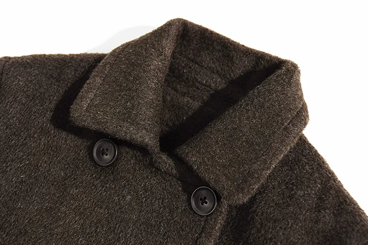 AIGYPTOS осеннее и зимнее Новое кашемировое пальто из ламы двубортное ...