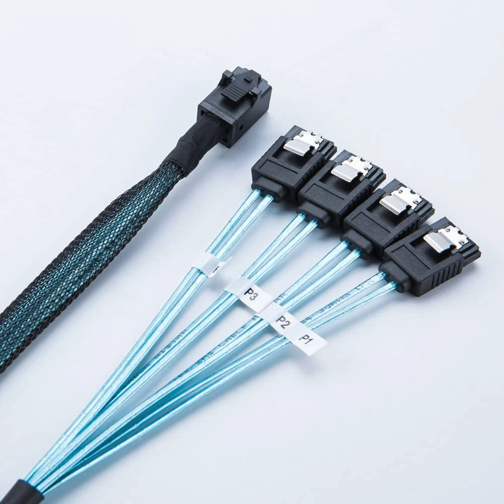 0.5m 1m Internal Hd Mini Sas Cable Sas Sff-8643 To 4 Sata Cable Sas To ...