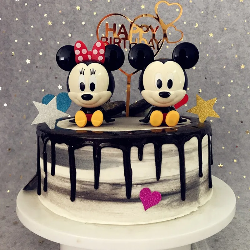 Minnie Mickey Mouse kek dekorasyon süsler Minnie kek Toppers bayrağı ...