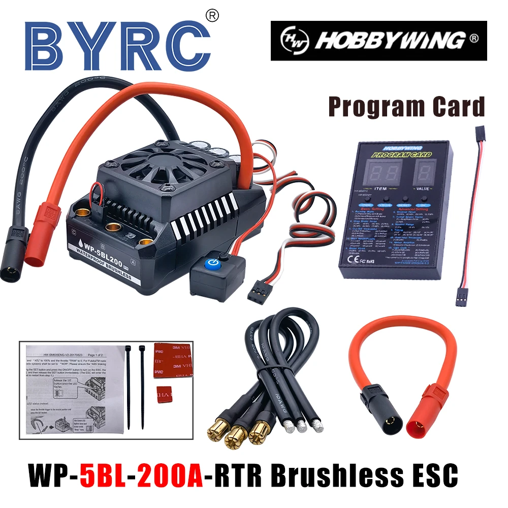 Hobbywing Rc Esc Brushless | Hobbywing 200a Brushless Esc | Hobbywing Waterproof Esc - Parts ...