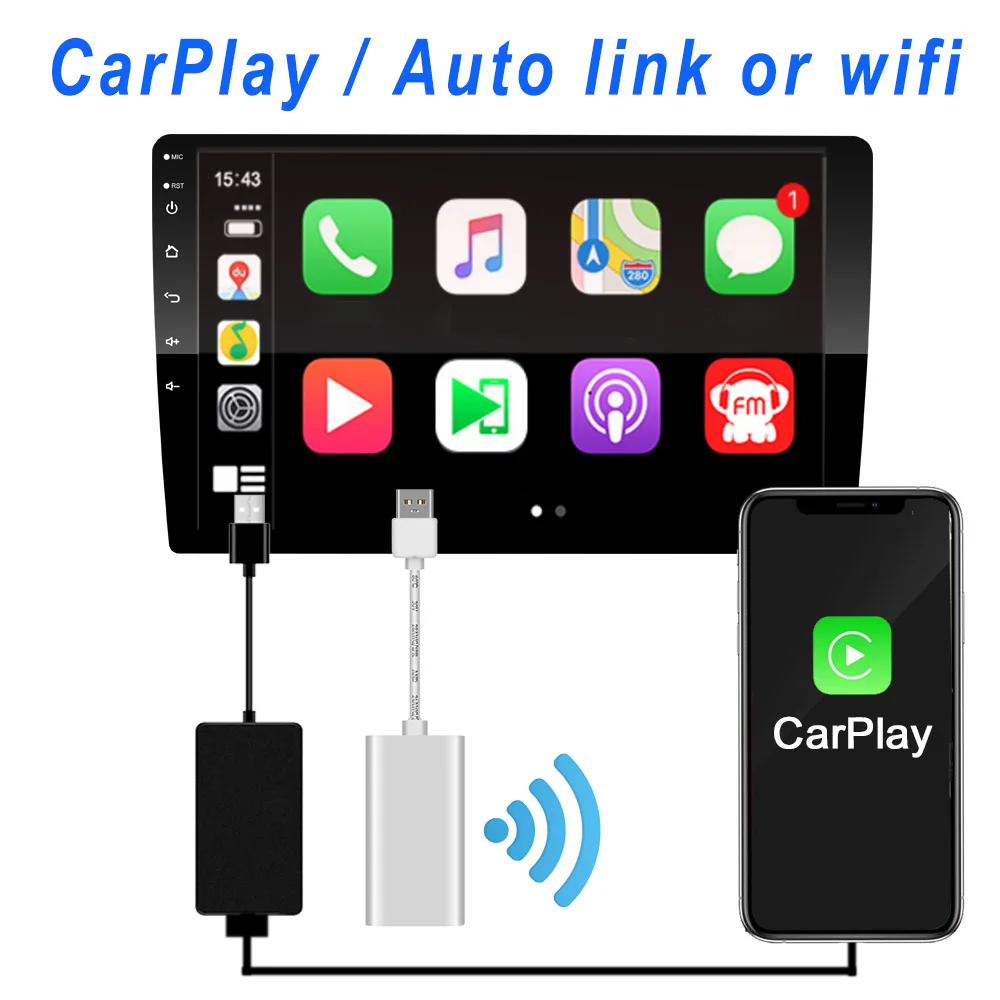 USB CarPlay Dongle/Android Auto with Touch Screen Control for Android ...