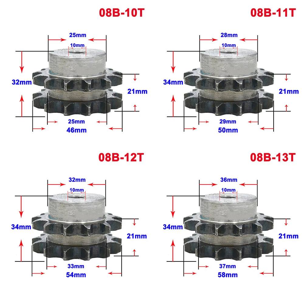 08B 10 이빨 27 이빨 이중 행 스프로킷 휠 체인 기어, 기어 45 스틸, 1 개|기어| - AliExpress