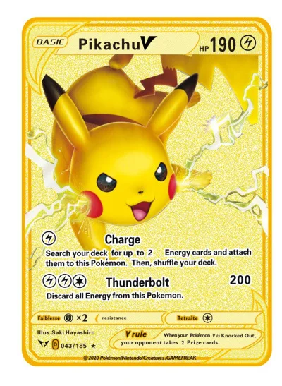 English Gold Cards Metal Card Vmax V Max Pikachu Charizard Rainbow ...