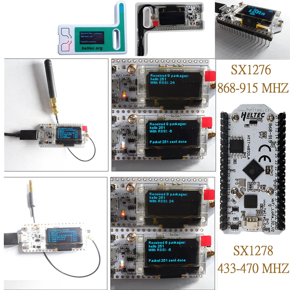 SX1276 SX1278 ESP32 LoRa 868MHz/915MHz/433MHz 0.96 Inch Blue OLED ...