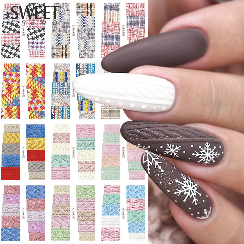 Winter Sweater Nail Art