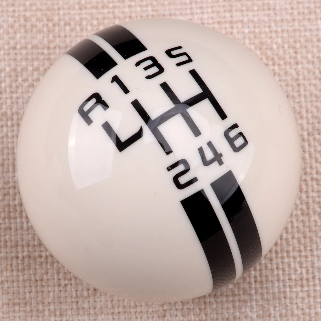 6 Speed White Manual Gear Shift Knob Ball Fit For Ford Mustang Shelby ...