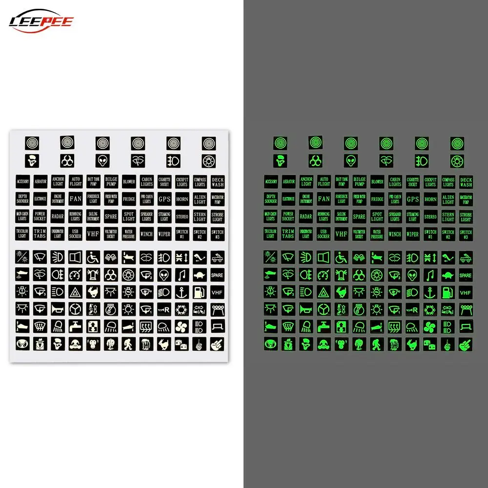 Luminous Car Stickers Dashboard Instrument Light Switch Panel Label ...