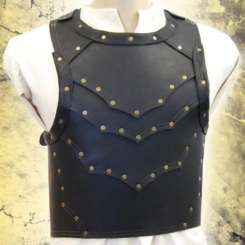 Medieval Viking Pirate Leather Cuirass Breastplate Armor Vintage Gothic Rivet Vest Saxon Warrior ...