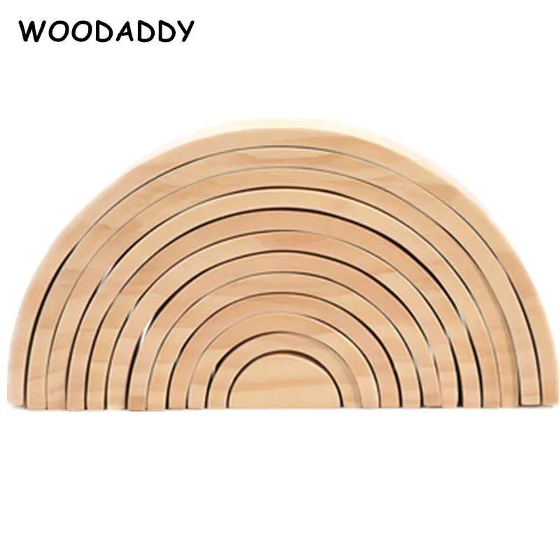 Dropshipping Nature Wood Rainbow Blocks Unpainted Rainbow Series ...
