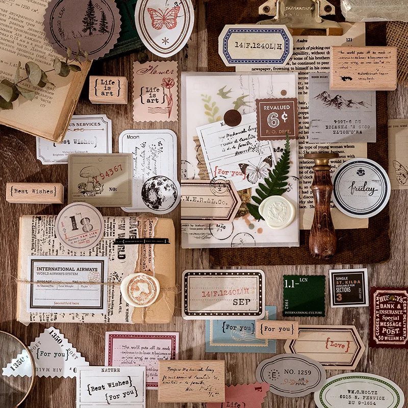 Stickers Neutral Brown Sheet Penpalling Set 36 pieces Journals Circle ...