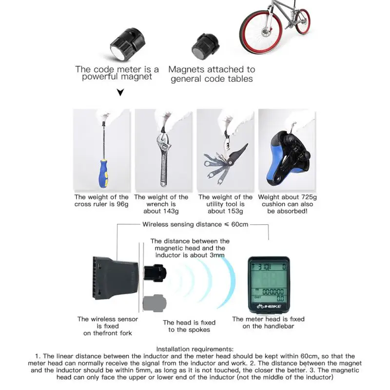 Compteur vélo,compteur de vitesse de vélo sans fil IC321,compteur de ...