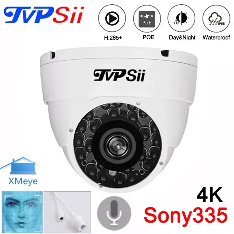 4k 8mp 5mp Sony335 Cmos Xmeye White Infrared Outdoor Metal H.265+ Onvif ...