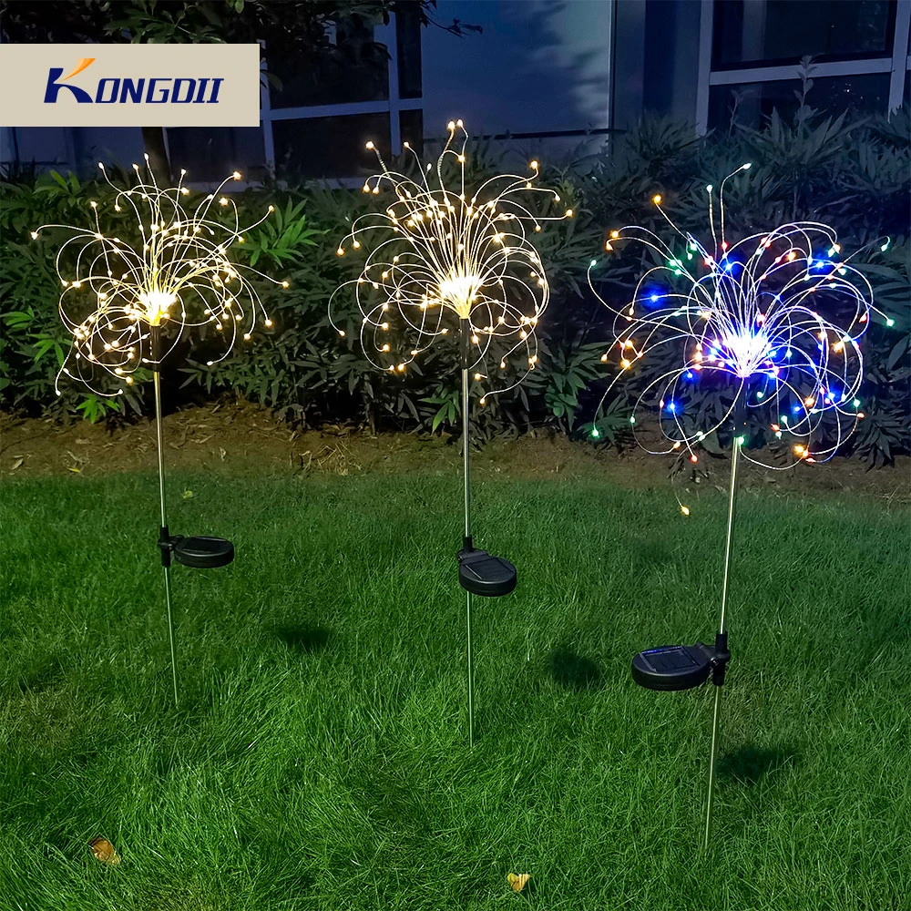 Led Solar String Light Fairy Outdoor Dandelion Fireworks Garden Patio ...