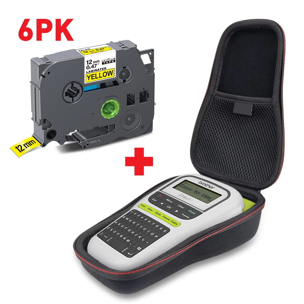 Uniplus 6pk 12mm Label Tape 631 Label Printer Case H110 Hard Eva Box ...